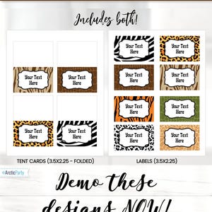 Jungle Party Labels - Safari Food Labels - Zoo Themed Buffet Labels ...