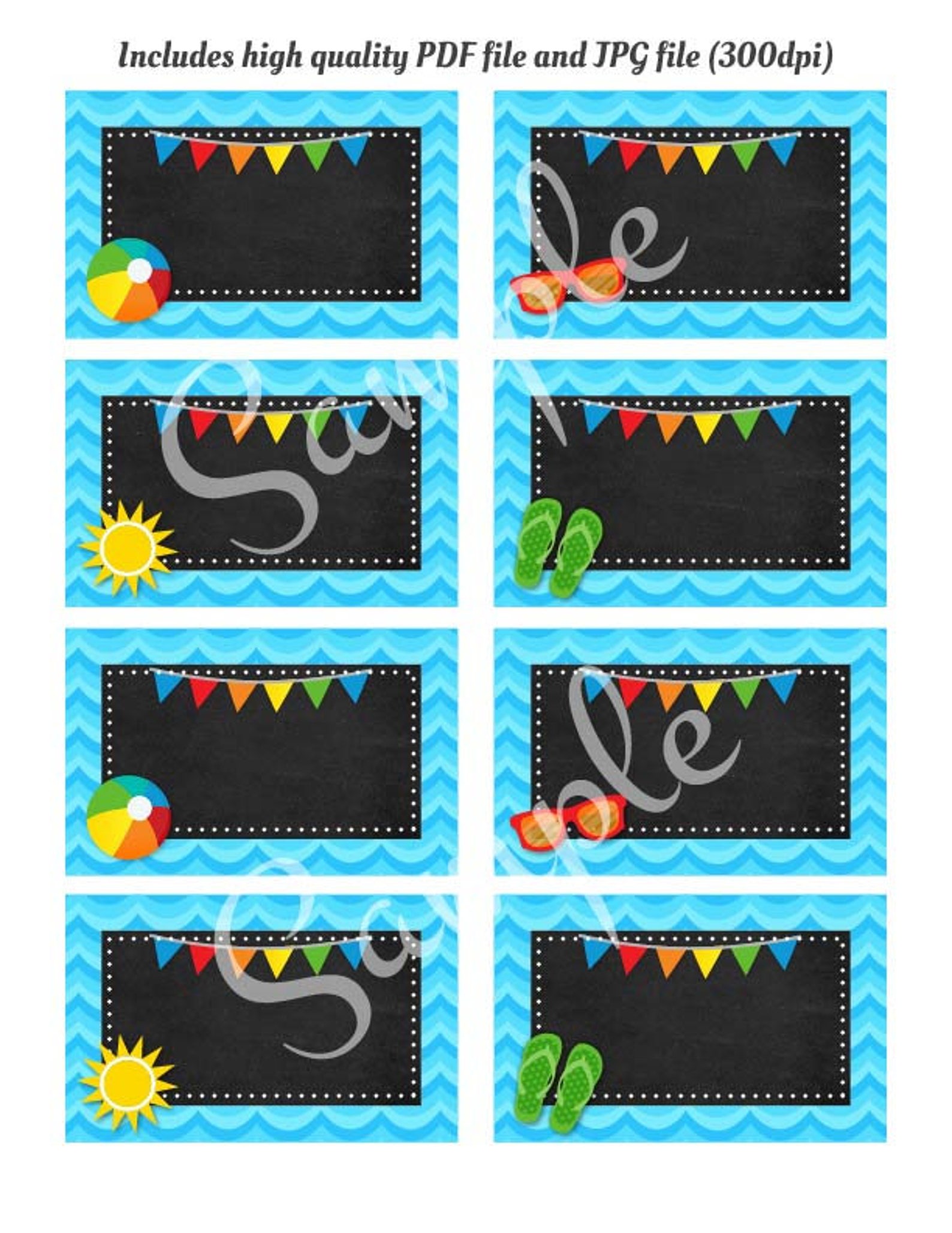 Pool Party Labels - Pool Party Food Labels - Instantly Downloadable and ...