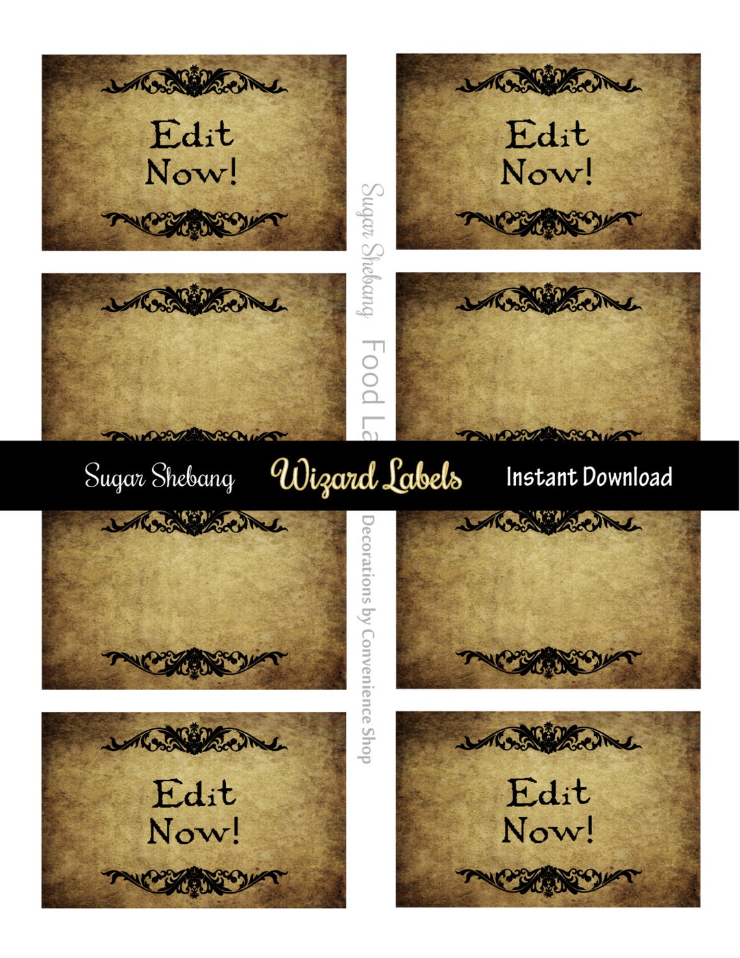 Wizard Party Labels Halloween Labels Wizard Party Supplies Wizard ...