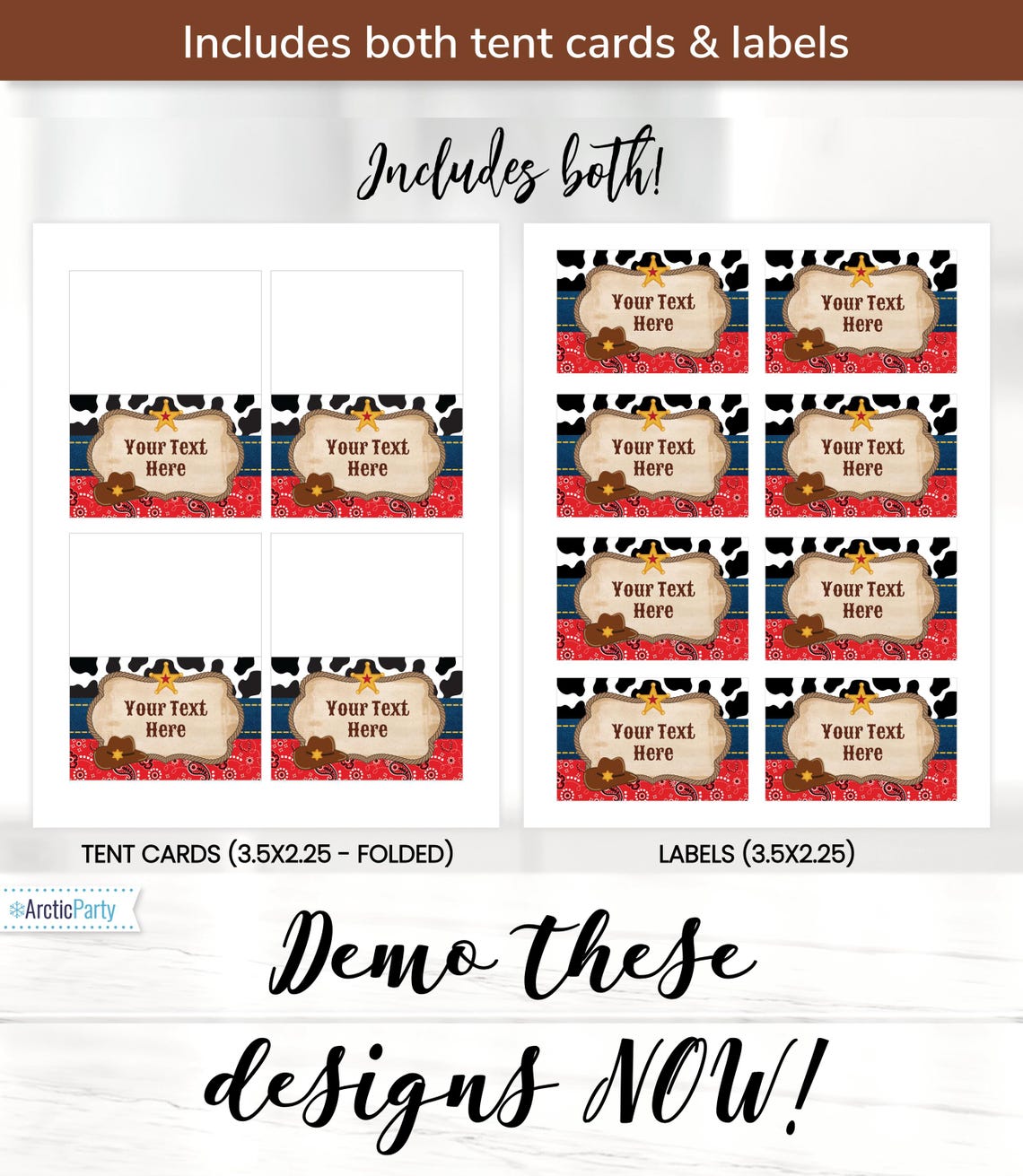 Western Place Cards, Printable Western Tent Cards - Western Labels ...