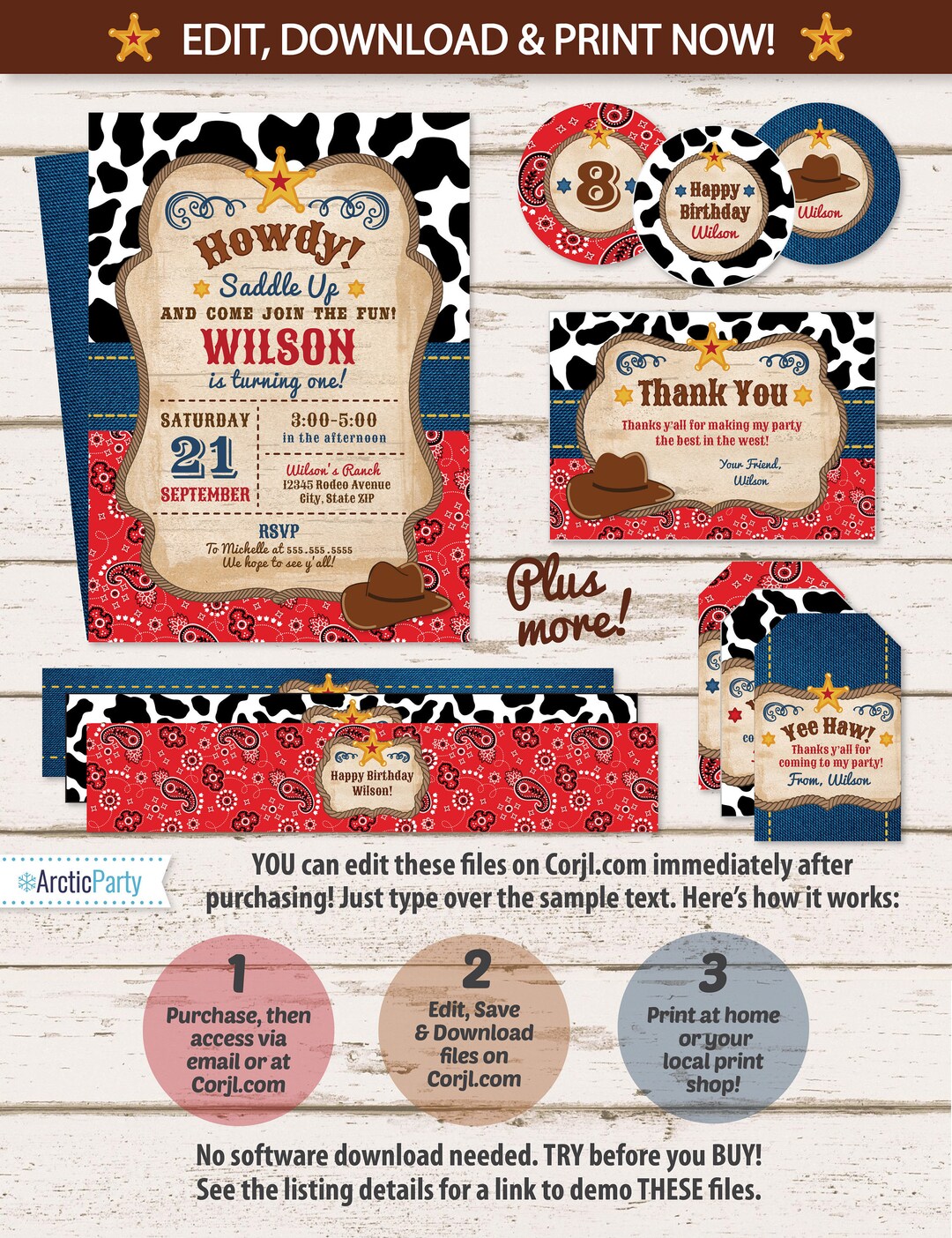 Western Invitations - Western Party - Western Birthday - Western Theme ...