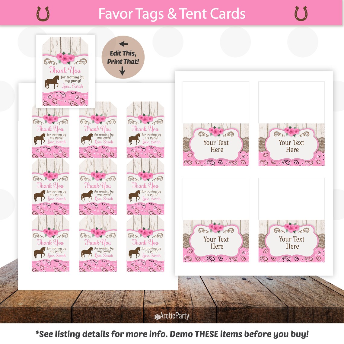 Horse Party Invitations - Girl's Horse Birthday Invitations - Horse ...