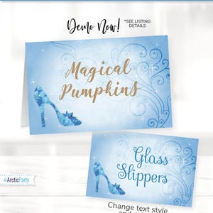 Cinderella Labels, Cinderella Food Labels, Cinderella Theme Place Cards ...