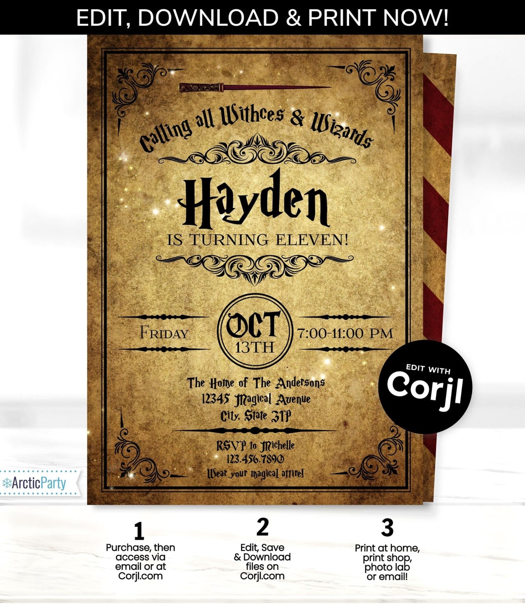 Wizard Party Invitation- Wizard Birthday Party - Wizard Invitations ...