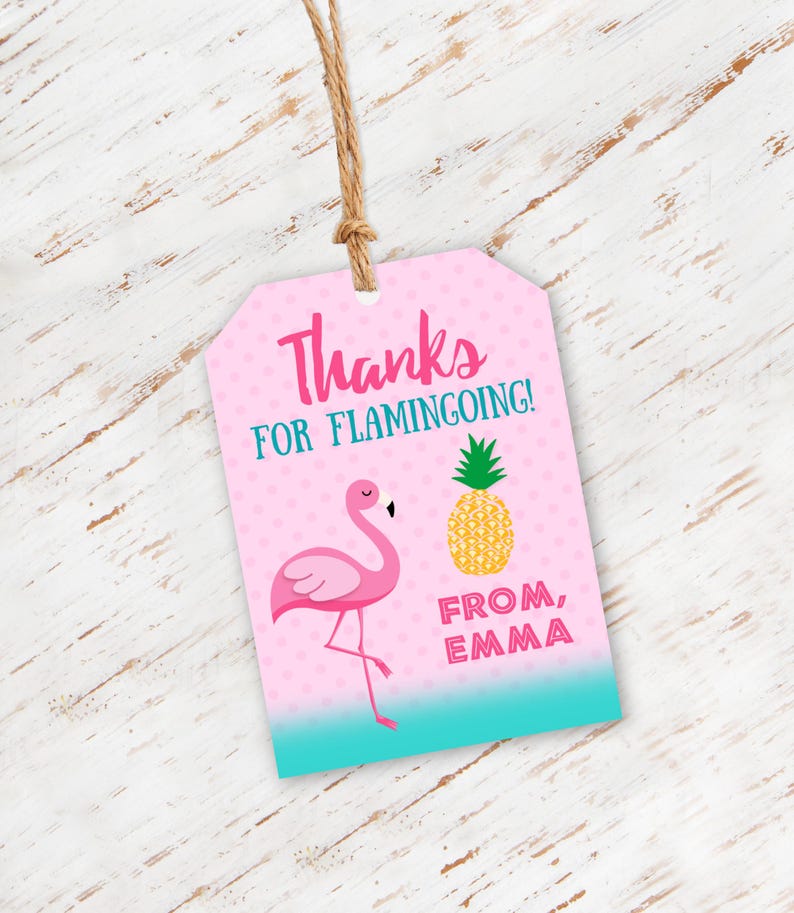 Flamingo Gift Tags - Printable Flamingo Tags - Flamingo Favor Tags ...