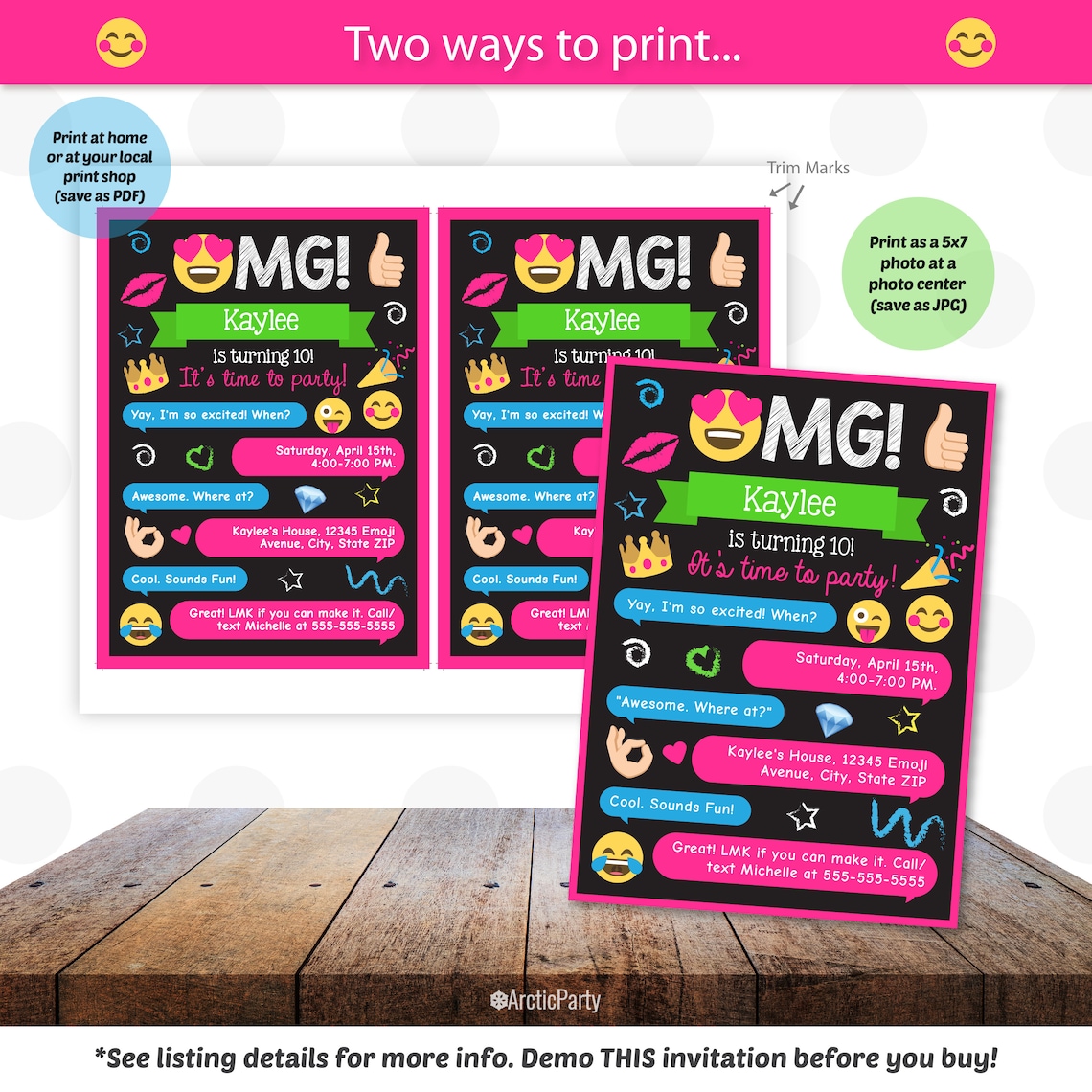 Emoji Invitations Emoji Party Invitations Emoji Birthday - Etsy