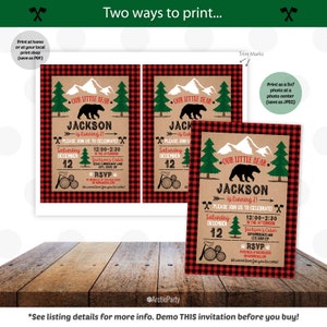 Lumberjack Party Invitations, Lumberjack Birthday Party Invitations ...