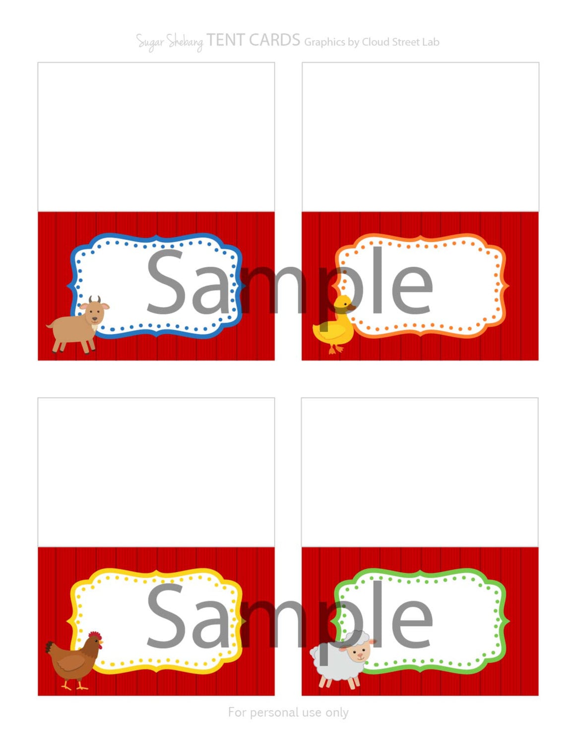 Farm Party Labels - Farm Tent Cards - INSTANTLY Downloadable and ...