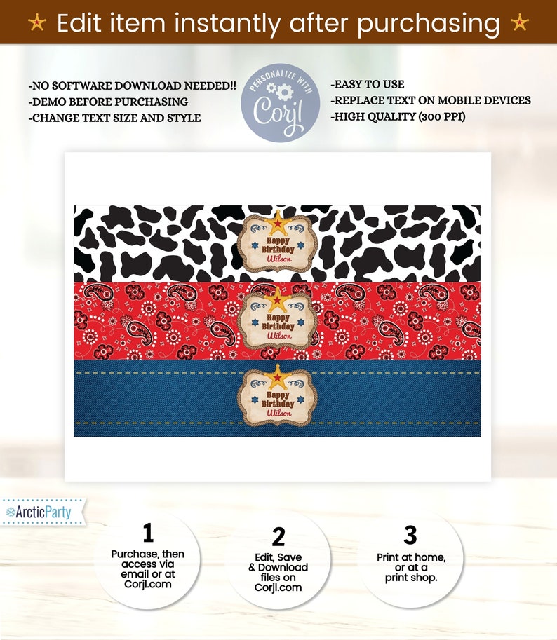 Western Water Bottle Wrappers Western Water Bottle Labels - Etsy