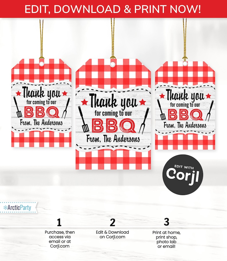 Barbecue Gift Tags - Printable BBQ Tags - Barbecue Favor Tags - I Do ...