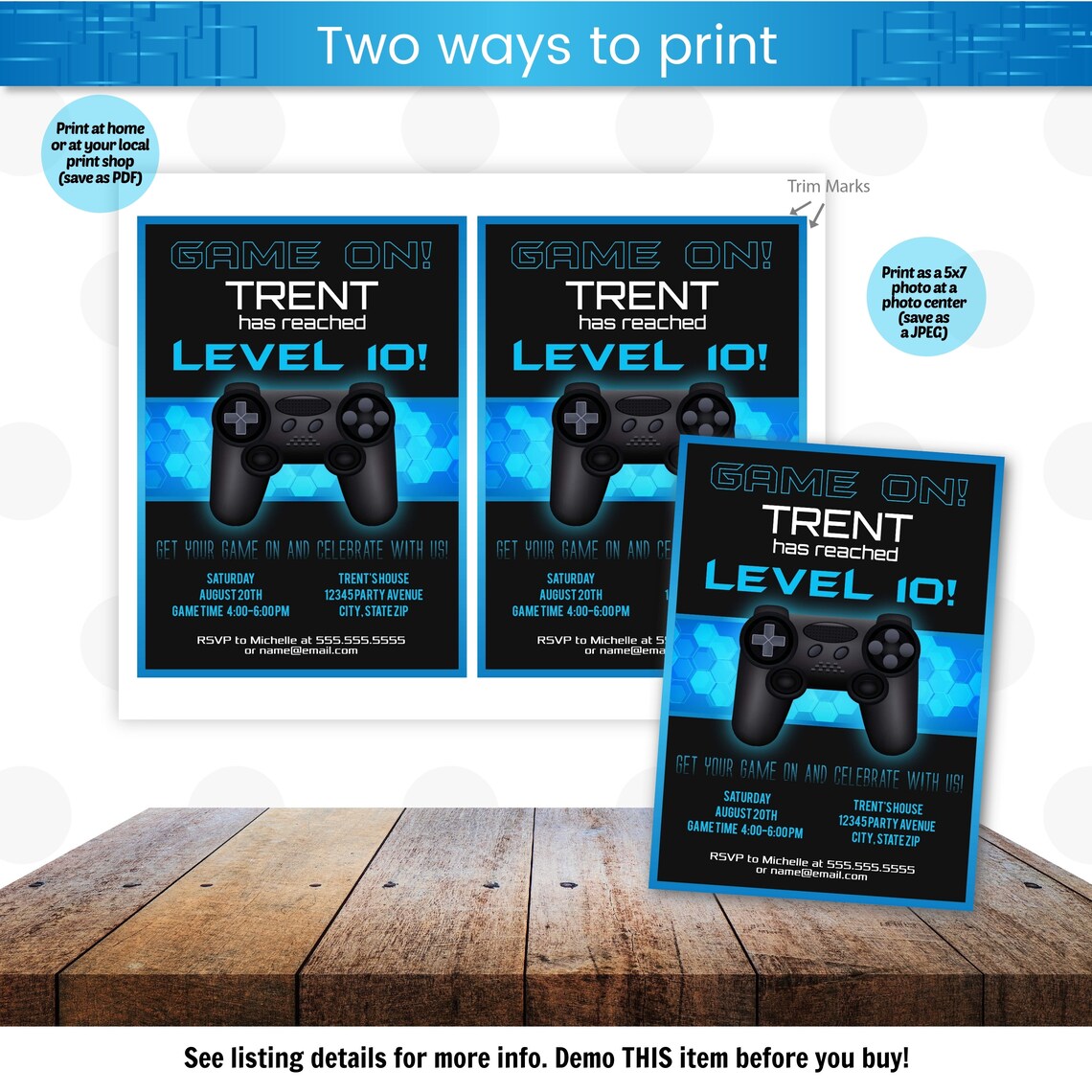 Video Game Invitations Video Game Party Invitation Video - Etsy