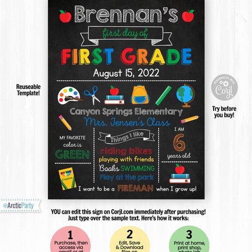 Unicorn First Day of School Sign Back to School Sign First - Etsy