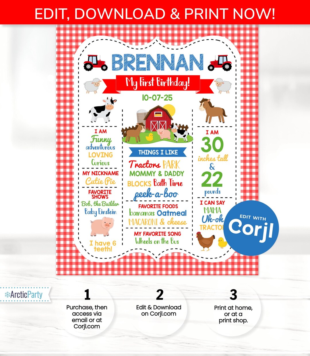 Farm Birthday Sign - Farm Party Sign - Farm Sign - Farm Party Ideas ...