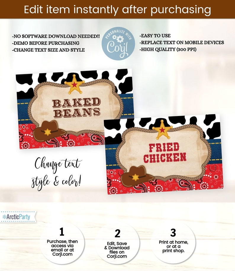 Western Place Cards Printable Western Tent Cards Western - Etsy