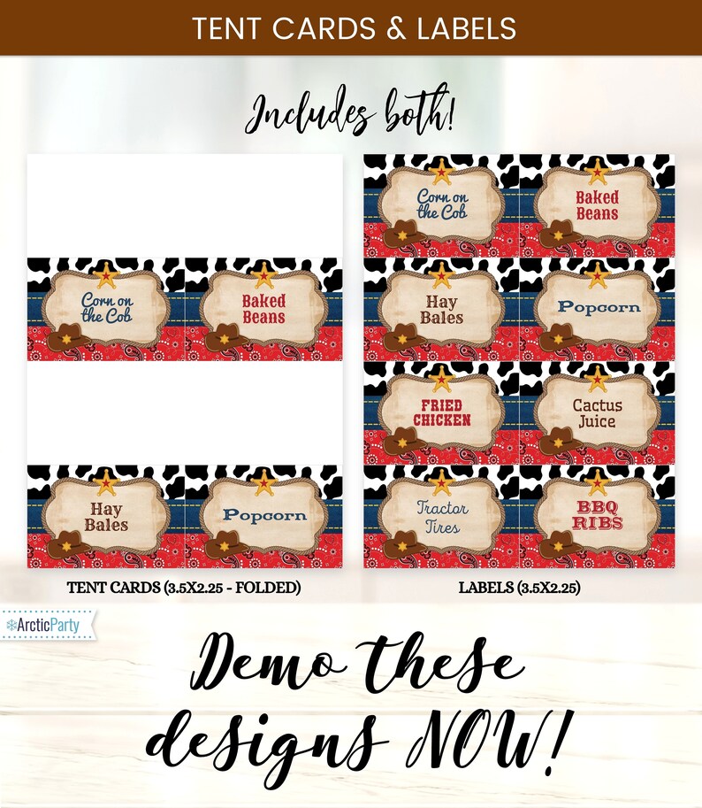 Western Place Cards Printable Western Tent Cards Western - Etsy