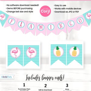 Flamingo Banner - Printable Flamingo Sign - Flamingo Flags - Flamingo ...