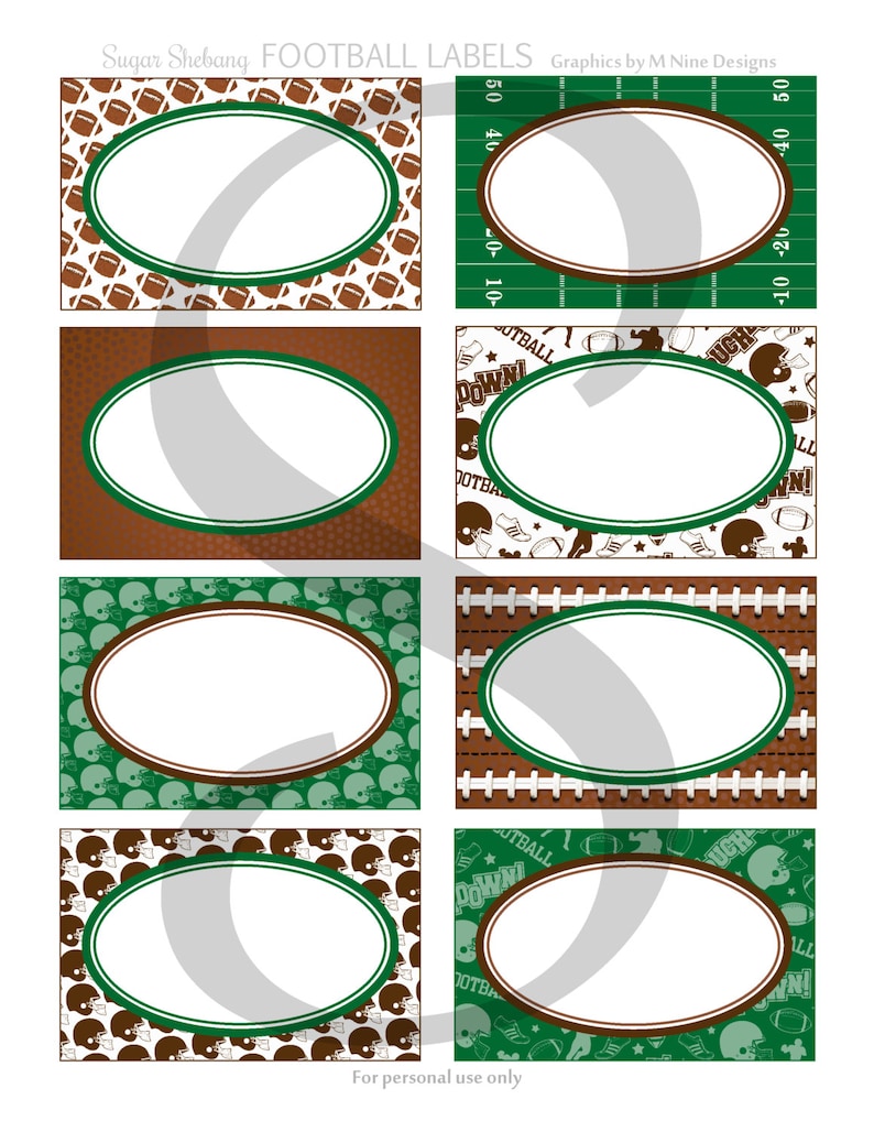Free Printable Football Labels
