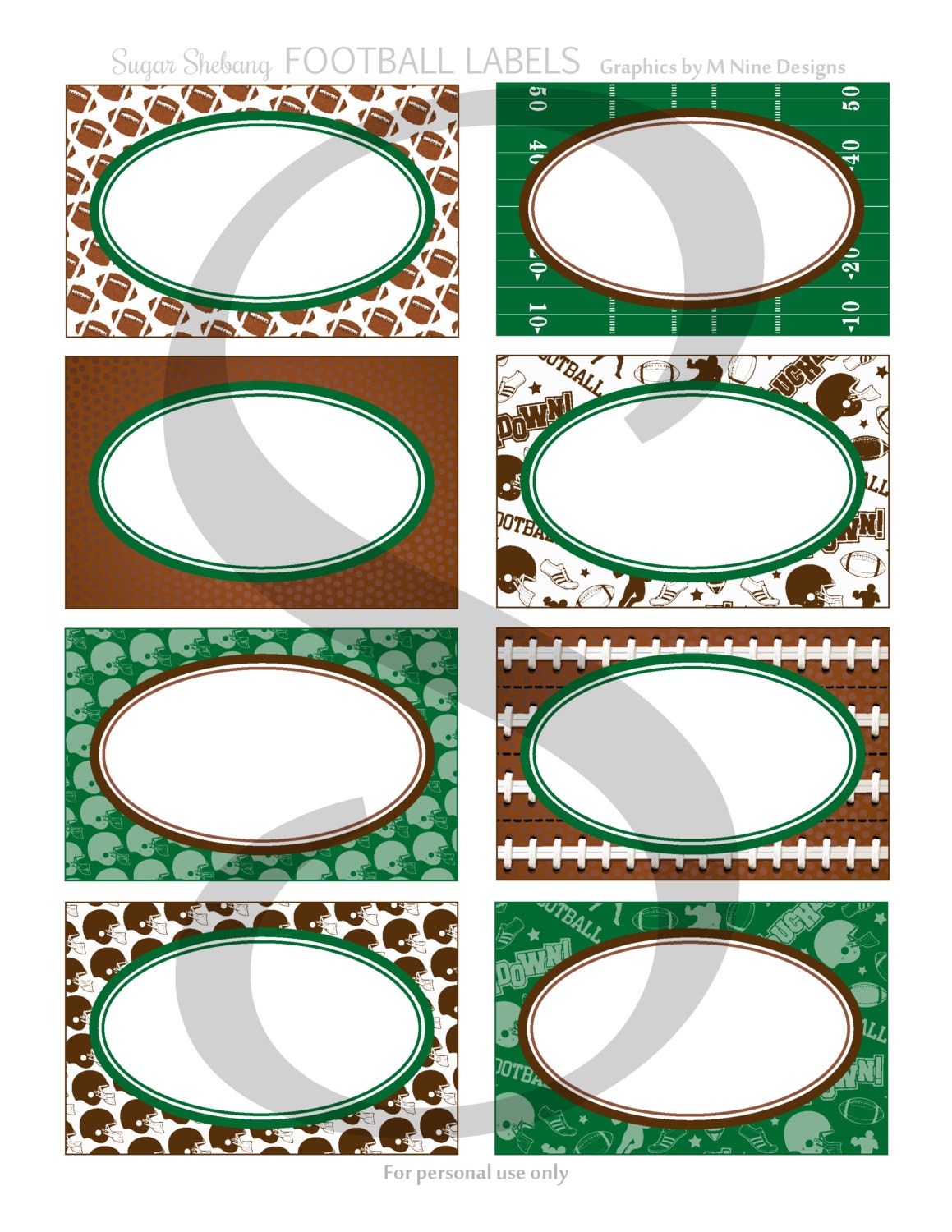 Football Party Labels INSTANTLY Downloadable and EDITABLE - Etsy