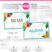 Luau Place Cards, Printable Luau Tent Cards - Luau Party Labels - Luau ...