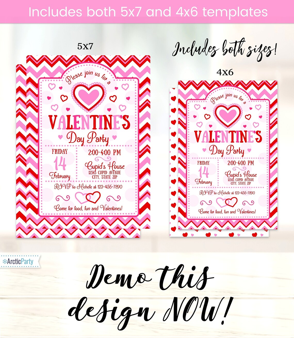 Valentine's Invitation Valentine Party Invitations - Etsy