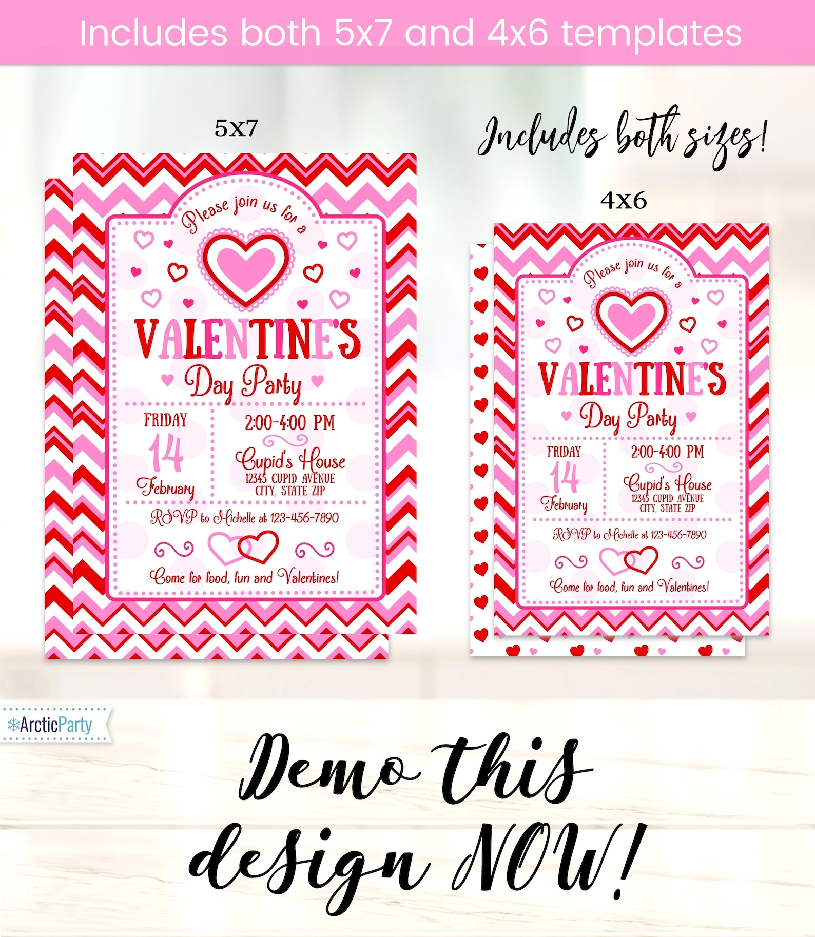 Valentine's Invitation Valentine Party Invitations - Etsy