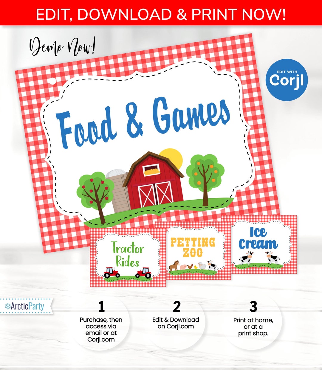 Farm Party Signs - Farm Sign - Farm Party Supplies - Farm Birthday ...