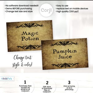 Wizard Party Labels - Halloween Labels - Wizard Party Supplies - Wizard ...