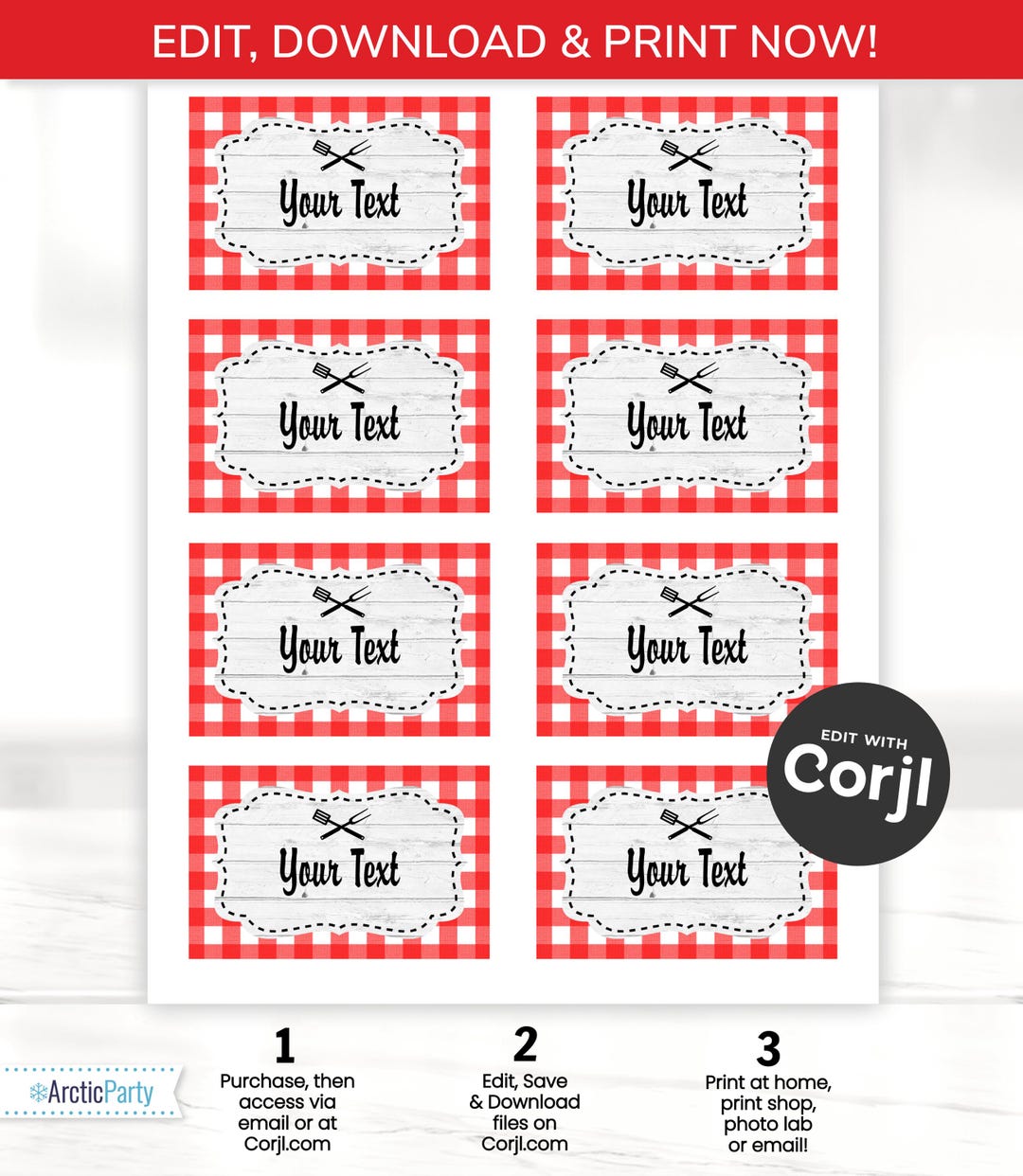 BBQ Place Cards, Printable Barbecue Tent Cards - Barbecue Labels - BBQ ...