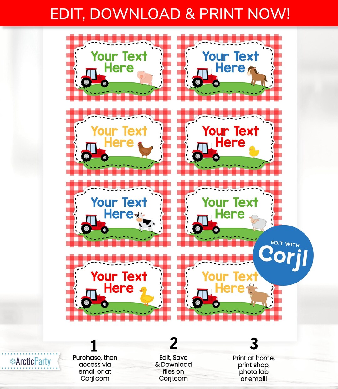 Farm Labels - Farm Food Labels - Farm Tags - Farm Theme Place Cards ...