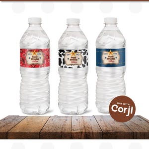 Western Water Bottle Wrappers, Western Water Bottle Labels, Cowboy ...