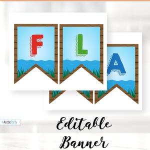 Fishing Banner - Printable Fishing Sign - Fishing Flags - Fishing Party ...