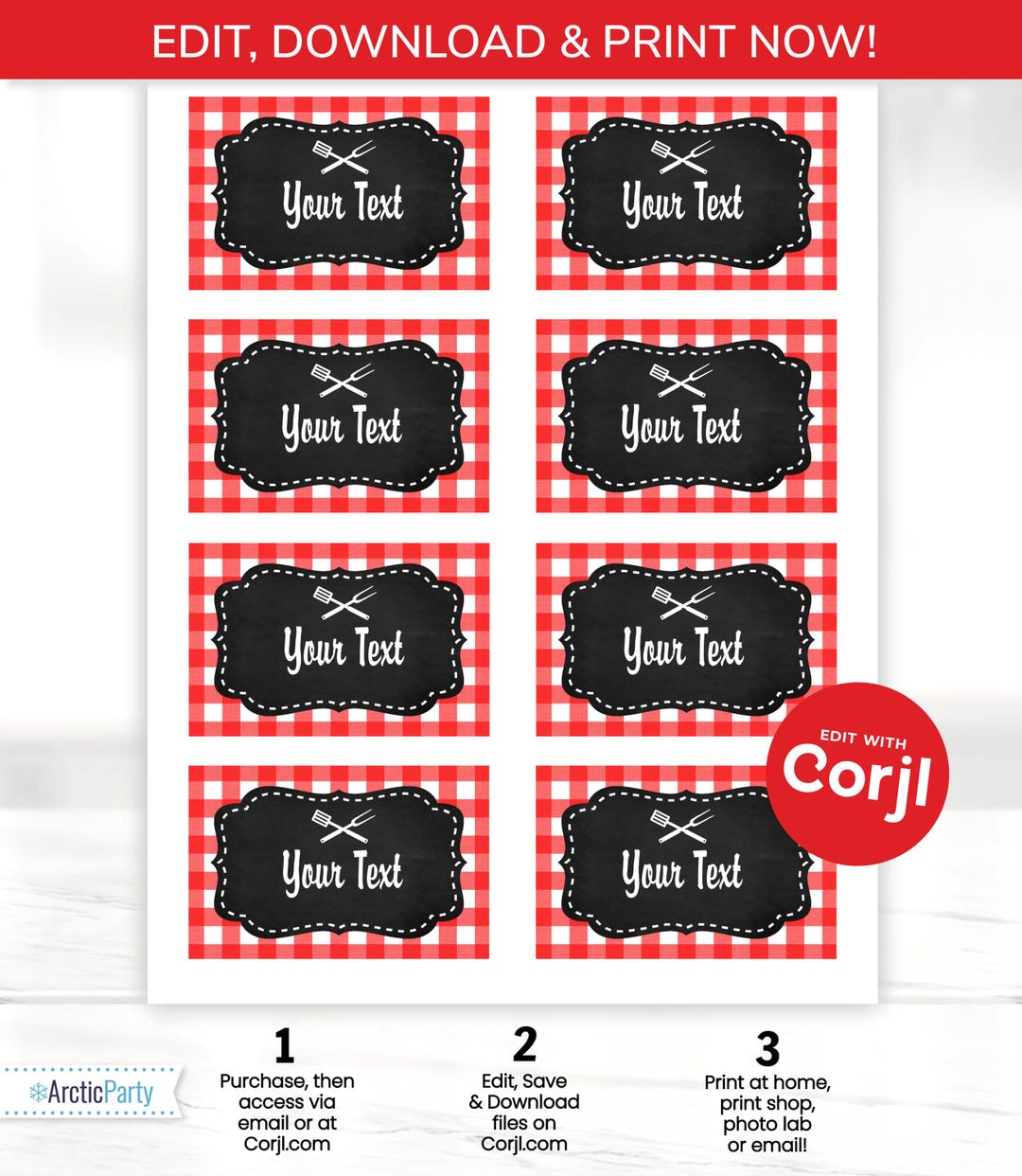 Chalkboard BBQ Place Cards, Printable Barbecue Tent Cards - Barbecue ...