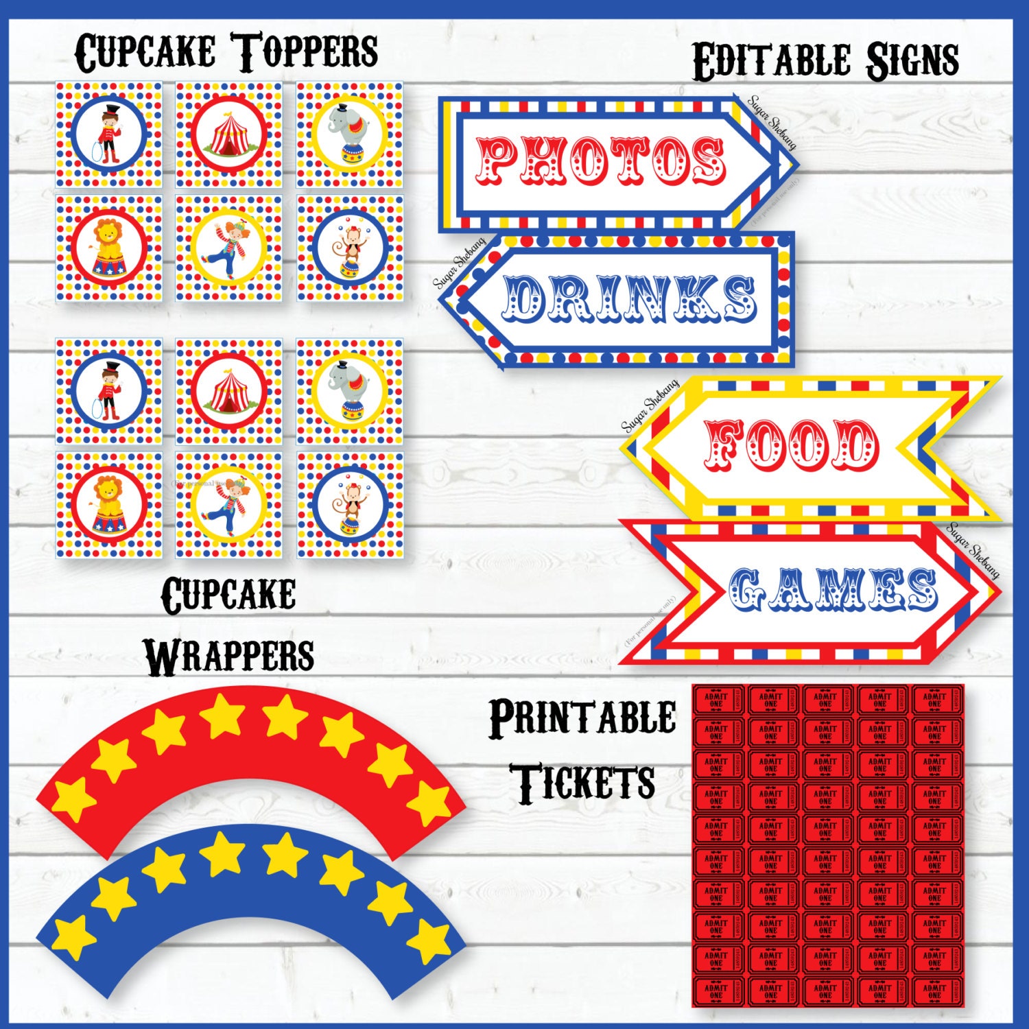 Circus Invitation - Circus Party Pack - Download and Type Over the ...