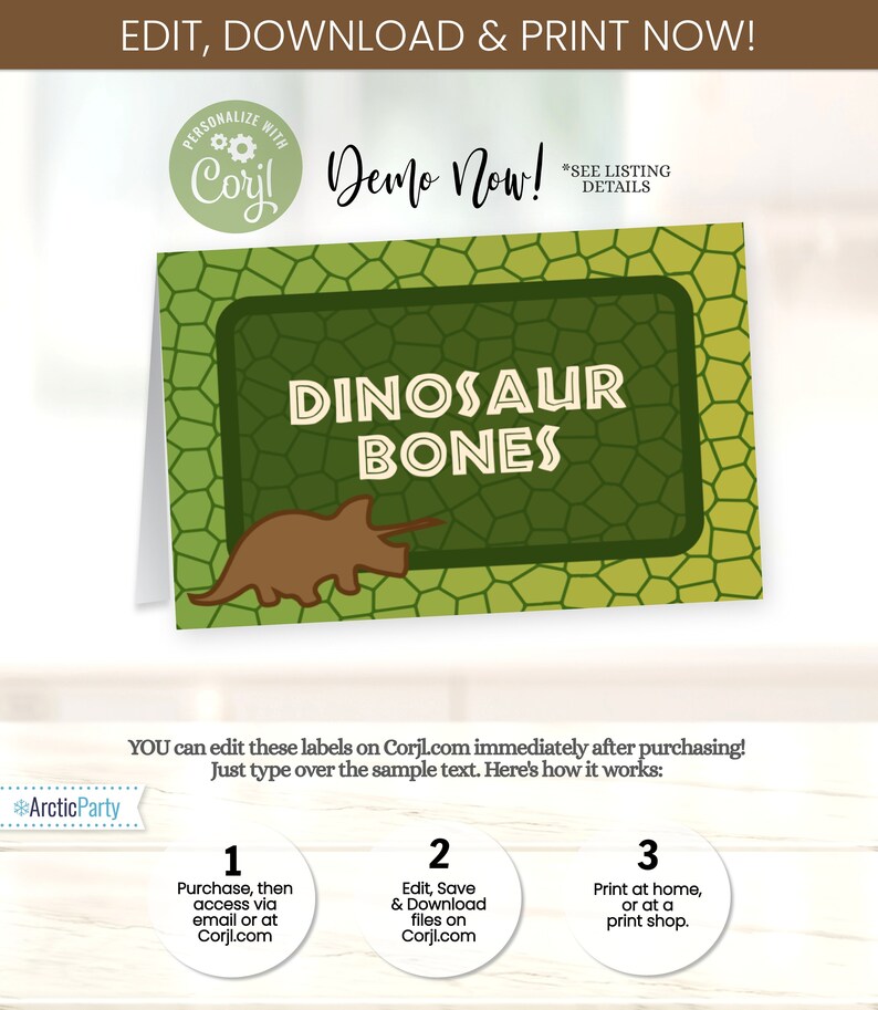 Dinosaur Place Cards, Printable Dinosaur Themed Tent Cards - Dinosaur ...