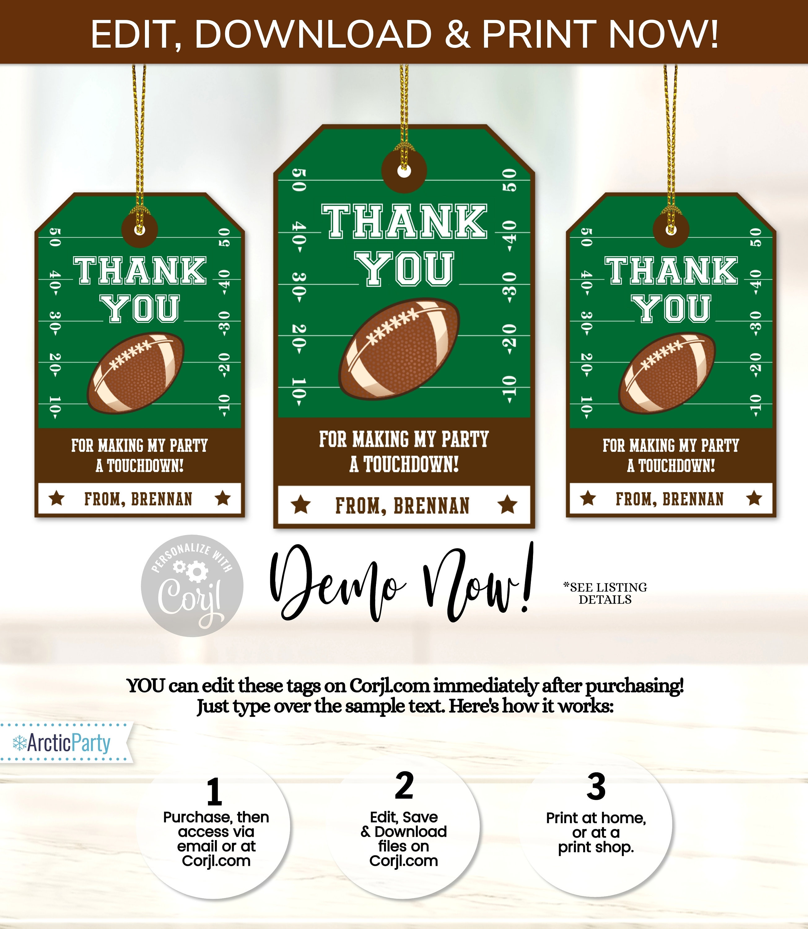 Football Favor Tags Football Gift Tags Printable Football | Etsy