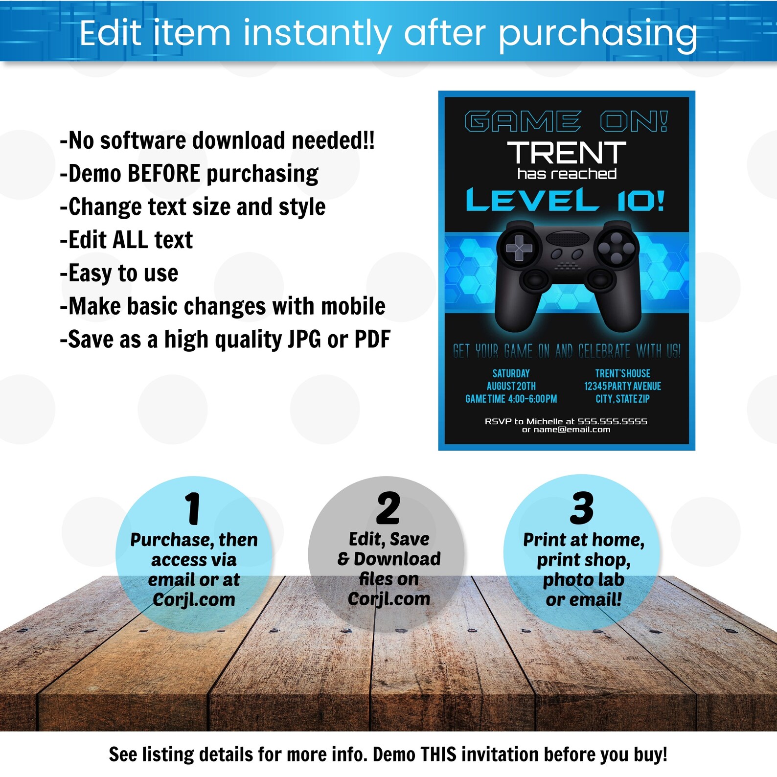 Video Game Invitations Video Game Party Invitation Video - Etsy