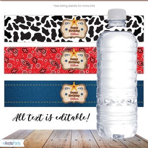 Western Water Bottle Wrappers, Western Water Bottle Labels, Cowboy ...