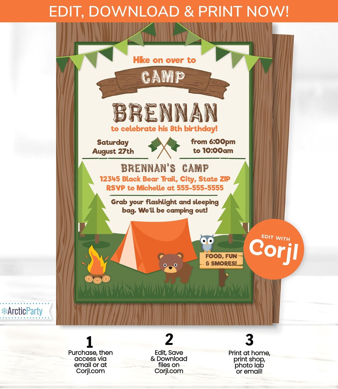 Camping Party Invitations - Camping Invitations - Camping Birthday ...
