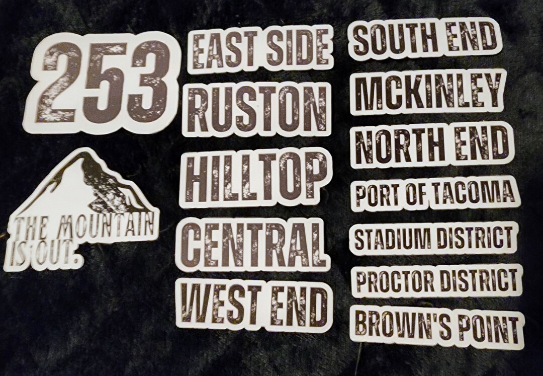 SET: Tacoma Neighborhoods 253 Mountain is Out Stickers - Etsy