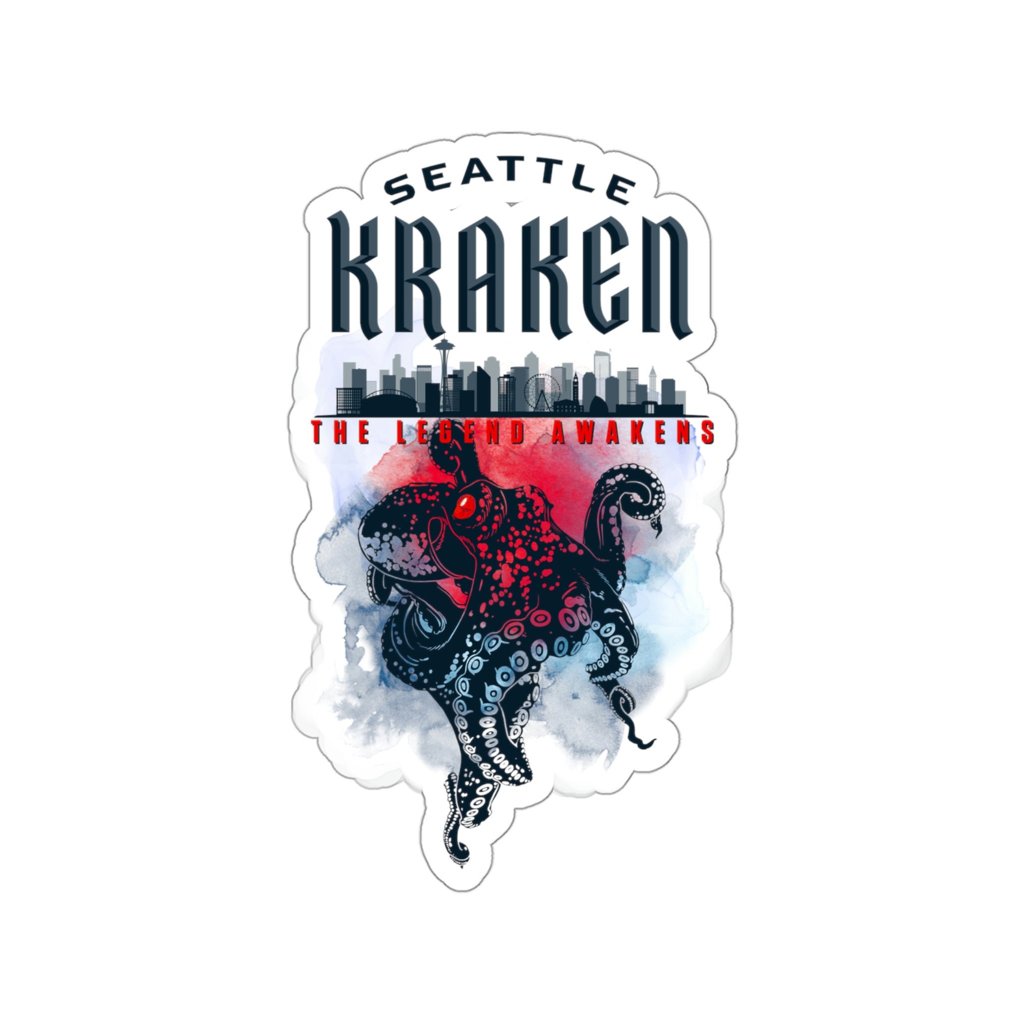 Seattle Kraken the Legend Awakens Watercolor Playoff Sticker - Etsy