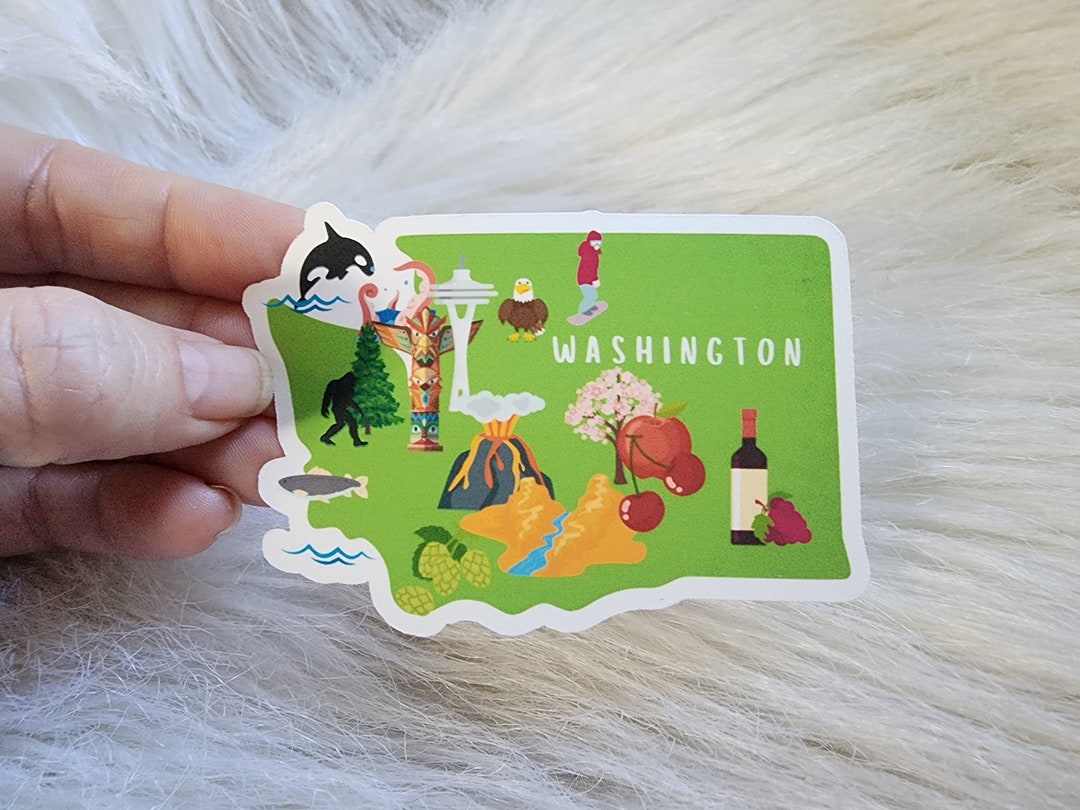 Washington State Icons Retro Travel Souvenir Laptop Notebook Water ...
