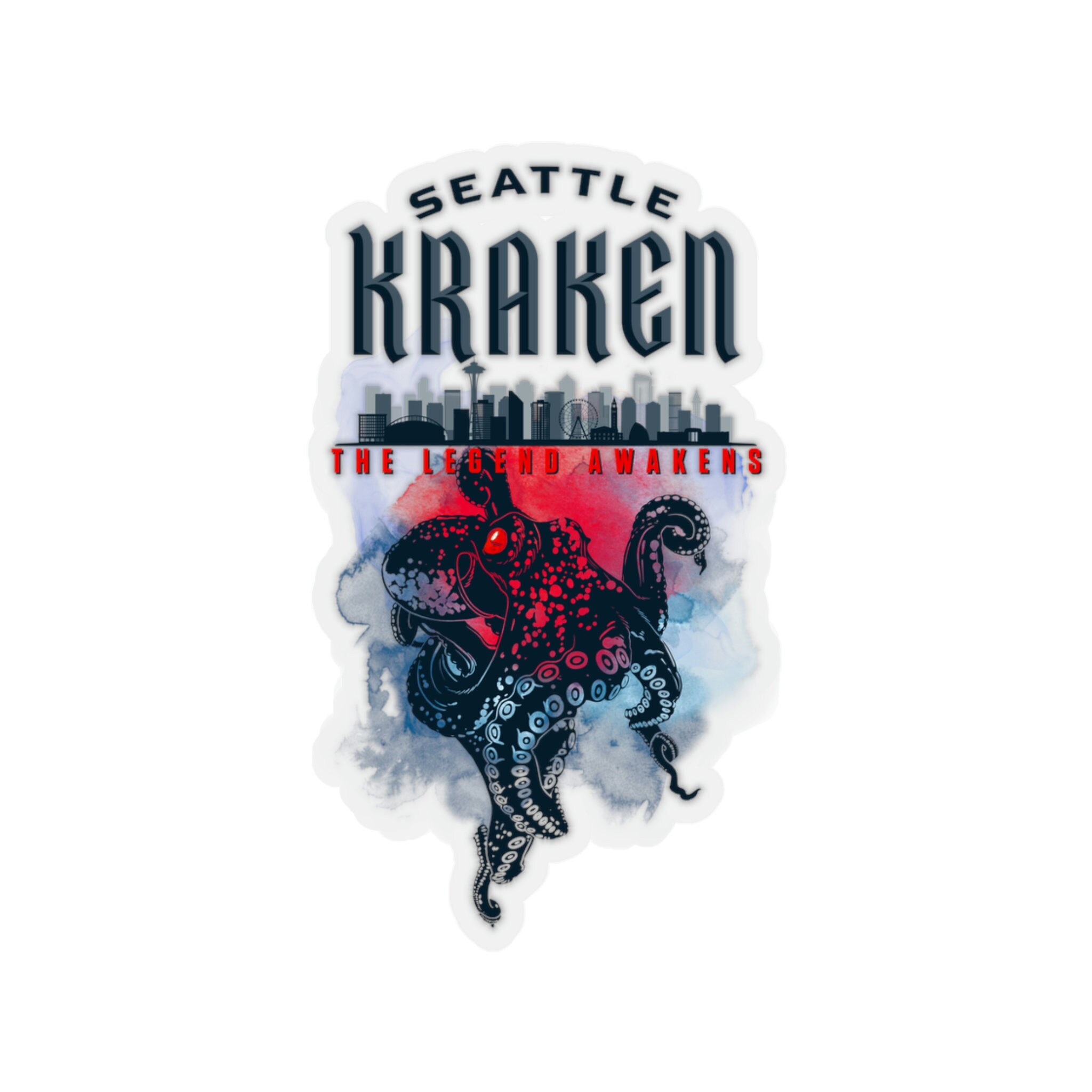 Seattle Kraken the Legend Awakens Watercolor Playoff Sticker - Etsy
