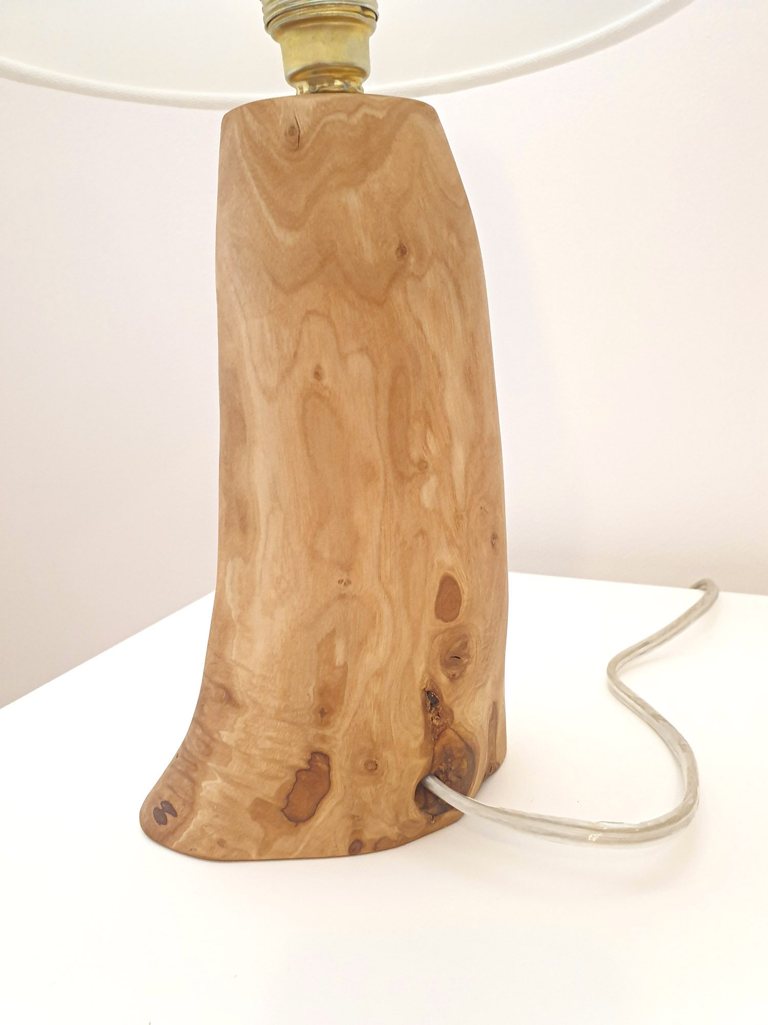 Hand Carved Olive Wood Table Lamp / Bedside Lamp / Small Table | Etsy