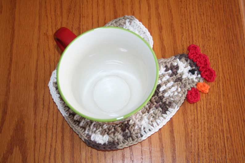 Crochet Hen and Rooster Coaster Pattern - Etsy