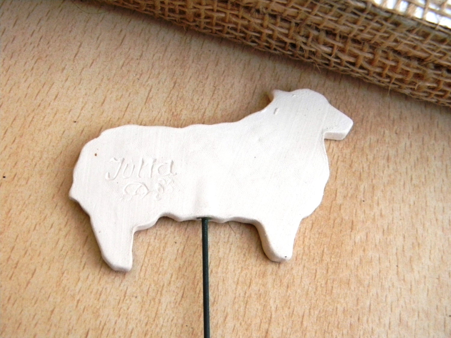 Ceramic Sheep Stick Decor Planter Stake Herb | Etsy