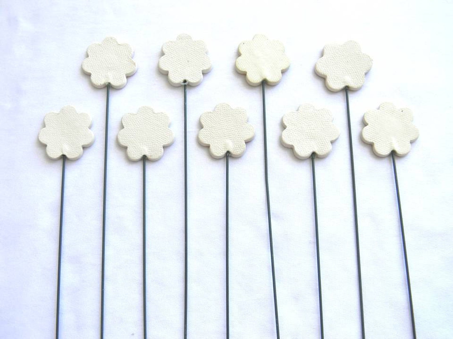 Ceramic Flowers Plant Markers Planter Decor Garden Decor - Etsy