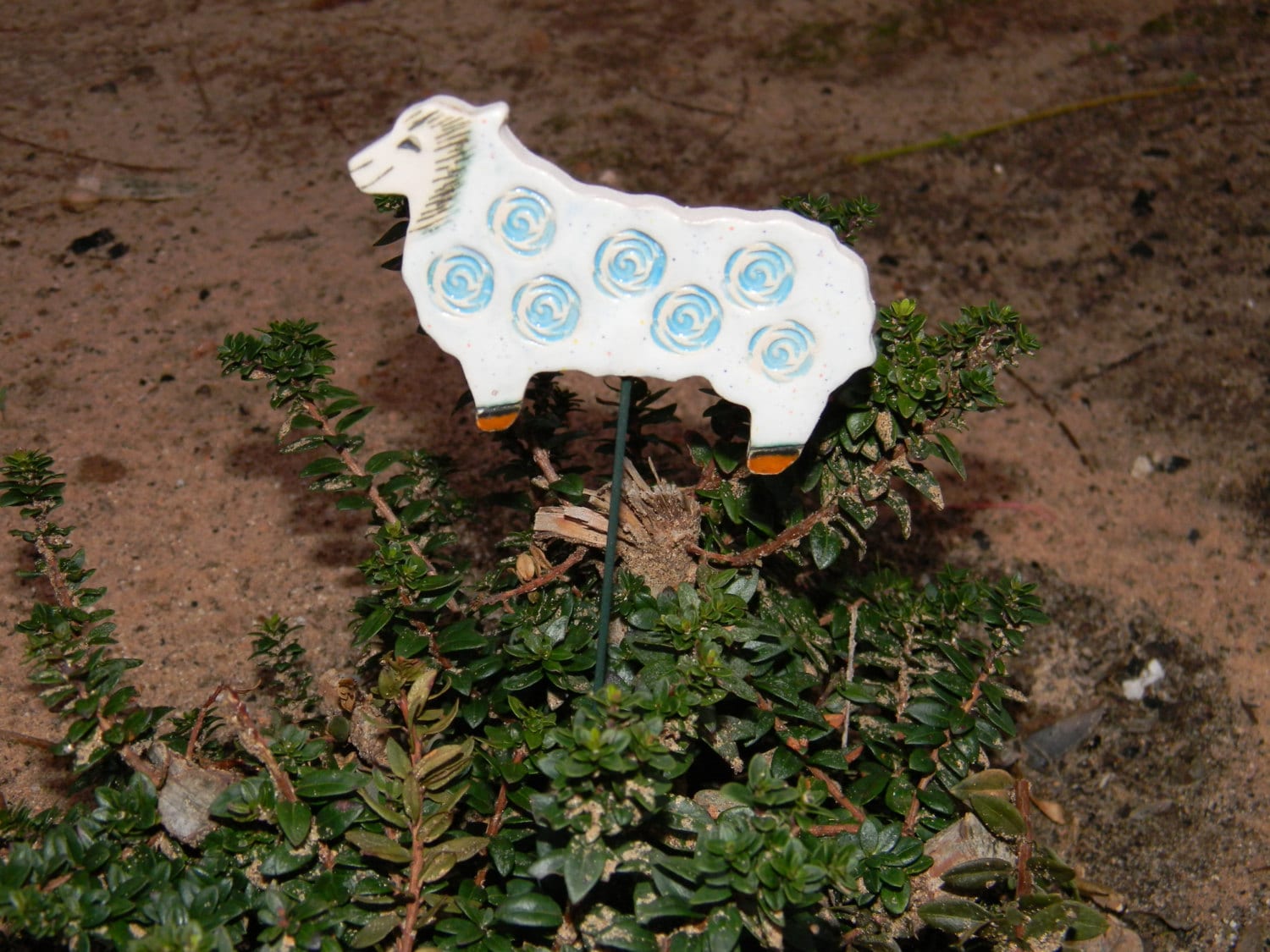 Ceramic Sheep Stick Decor Planter Stake Herb | Etsy