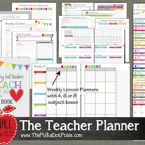 Teacher Planner {printable} Set - Sized Small 5.5" X 8.5" PDF - Etsy