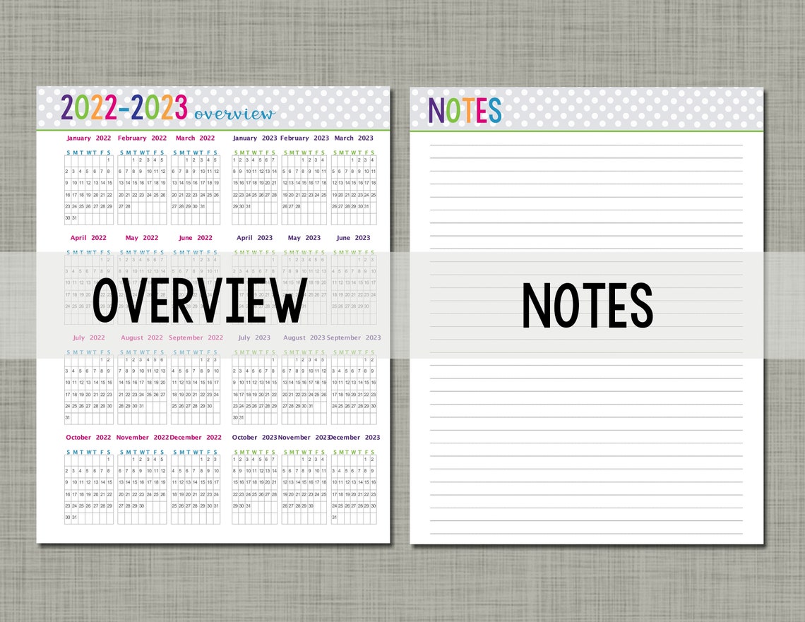 NEW 2022-2023 Printable Monthly Planner Seasonal Design - Etsy
