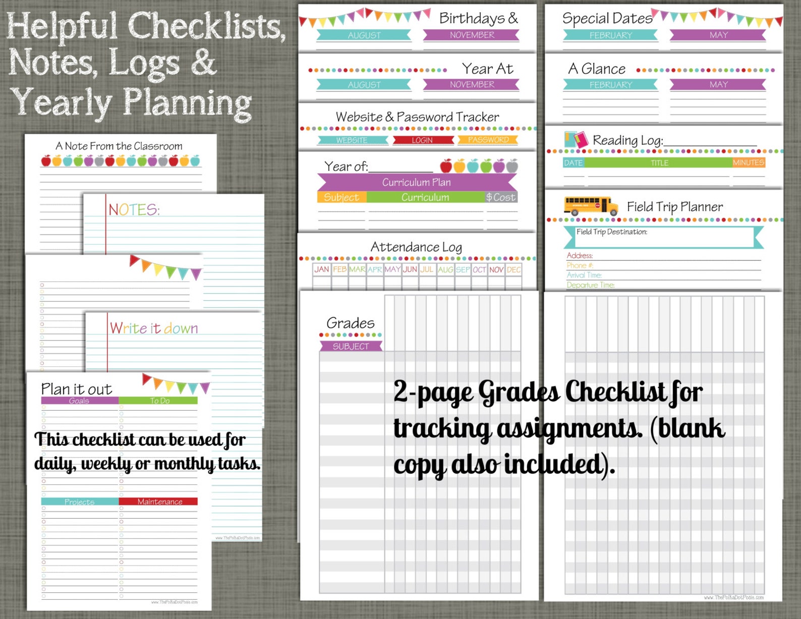 Homeschool Planner {printable} Set - Sized Small 5.5" X 8.5" PDF - Etsy